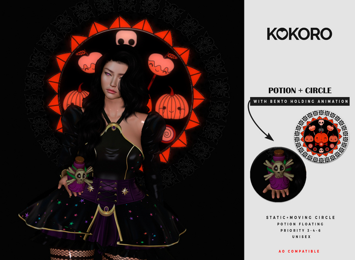 Second Life Marketplace Kokoro Circle Potion Holding Animation